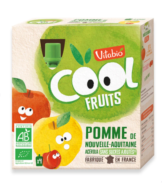 Vitabio COOL FRUITS Pomme de Nouvelle-Aquitaine & Acérola 4x90g ...
